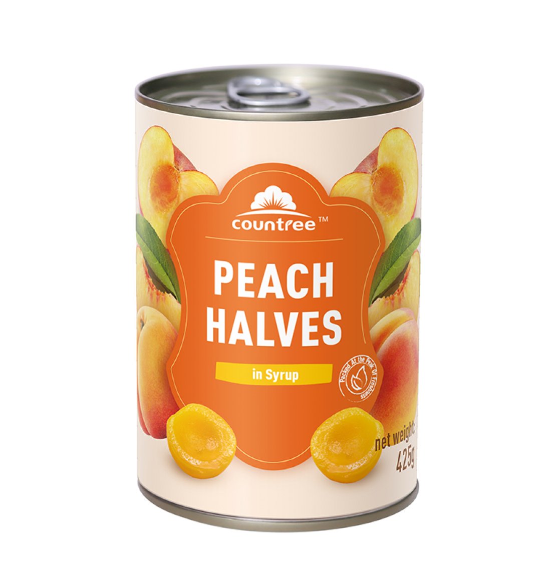 425g Canned Yellow Peach Halves | Perfect for Retail | Countree Food